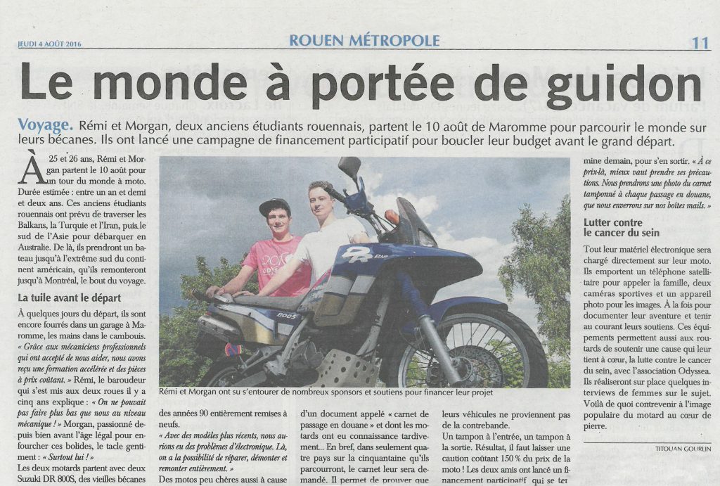 Le Monde à portée de guidon